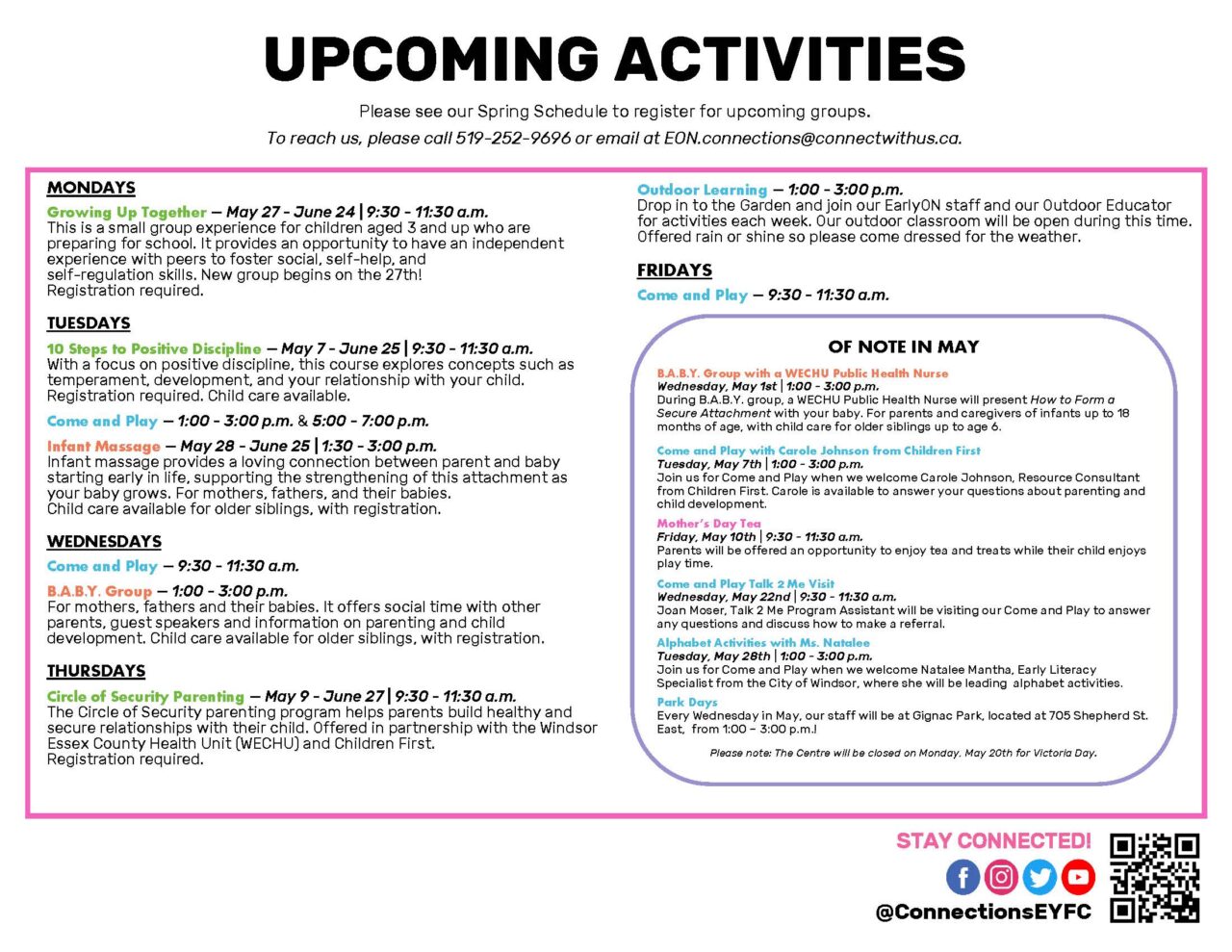 EarlyON Child and Family Centre Program - Connections Early Years ...